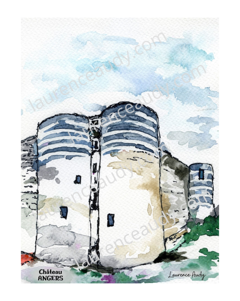 Aquarelle Château d'Angers - Laurence Audy