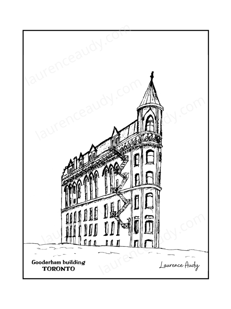 Dessin Gooderham building à Toronto - Laurence Audy