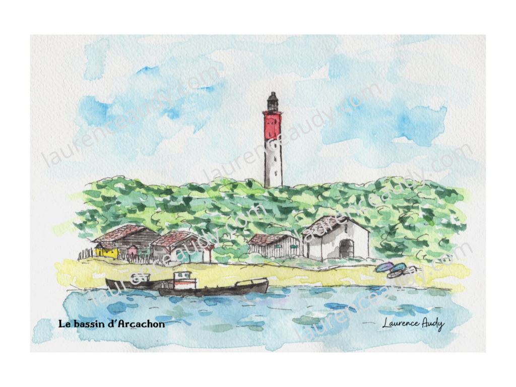 Aquarelle Le Bassin d'Arcachon - Laurence Audy